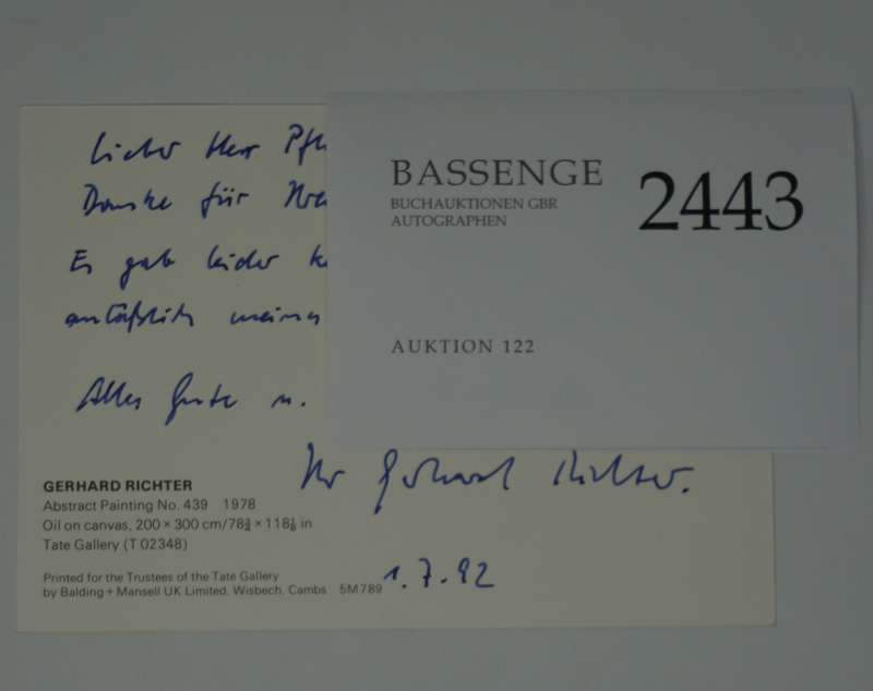 Richter, Gerhard – Künstler-Postkarte 1992